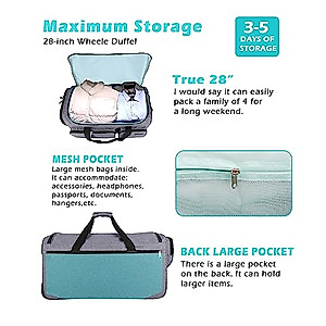 Dance Bag With Garment Rack,28Inch Collapsible Travel Bag,Rolling Garment Bag With Rackl,Rolling Duffle Bags For Hang Clothes,Garment Bag For Dance Competition, Closet Garment Rack,Dance Suitcase,Grey