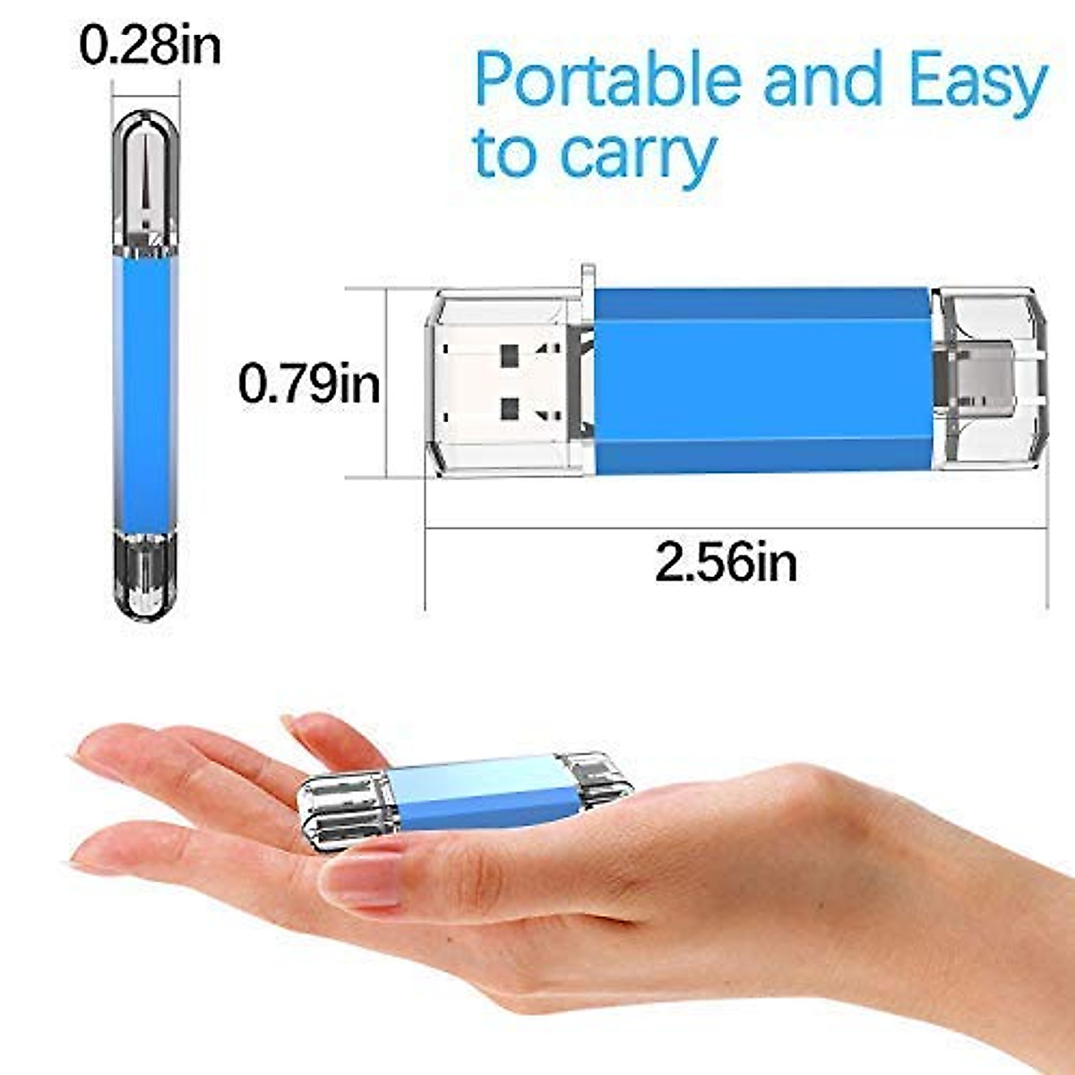KOOTION USB C Flash Drive 64 GB 2 in 1 USB 3.0 + USB Type C Thumb Drive High Speed up to 90 MB/s Dual OTG Thumb Drive USB Stick for Samsung, Huawei, MacBook, Chromebook Pixel etc.