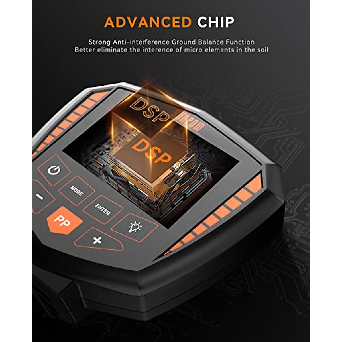 SUNPOW Metal Detector, IP68 Waterproof Coil, Identify 9 Types of Metals, High Accuracy, 10 Inch Detection Depth, 5 Modes, Strong Anti-Interference, Suitable for Adults and Kids (OT-MD07)