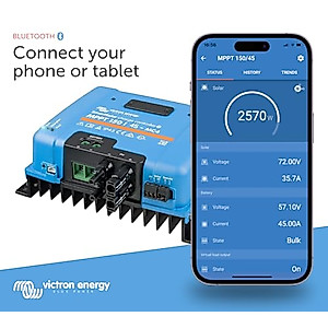 Victron Energy SmartSolar MPPT MC4 150V 45 amp 12/24/36/48-Volt Solar Charge Controller (Bluetooth)