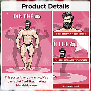 Bridal Shower Bachelorette Party Games, Stickers for 48 Guests Pin The Banana on The Hunk - Funny Hilarious Party Game for Bridal Shower Wedding Engagement Party Games Girls Night