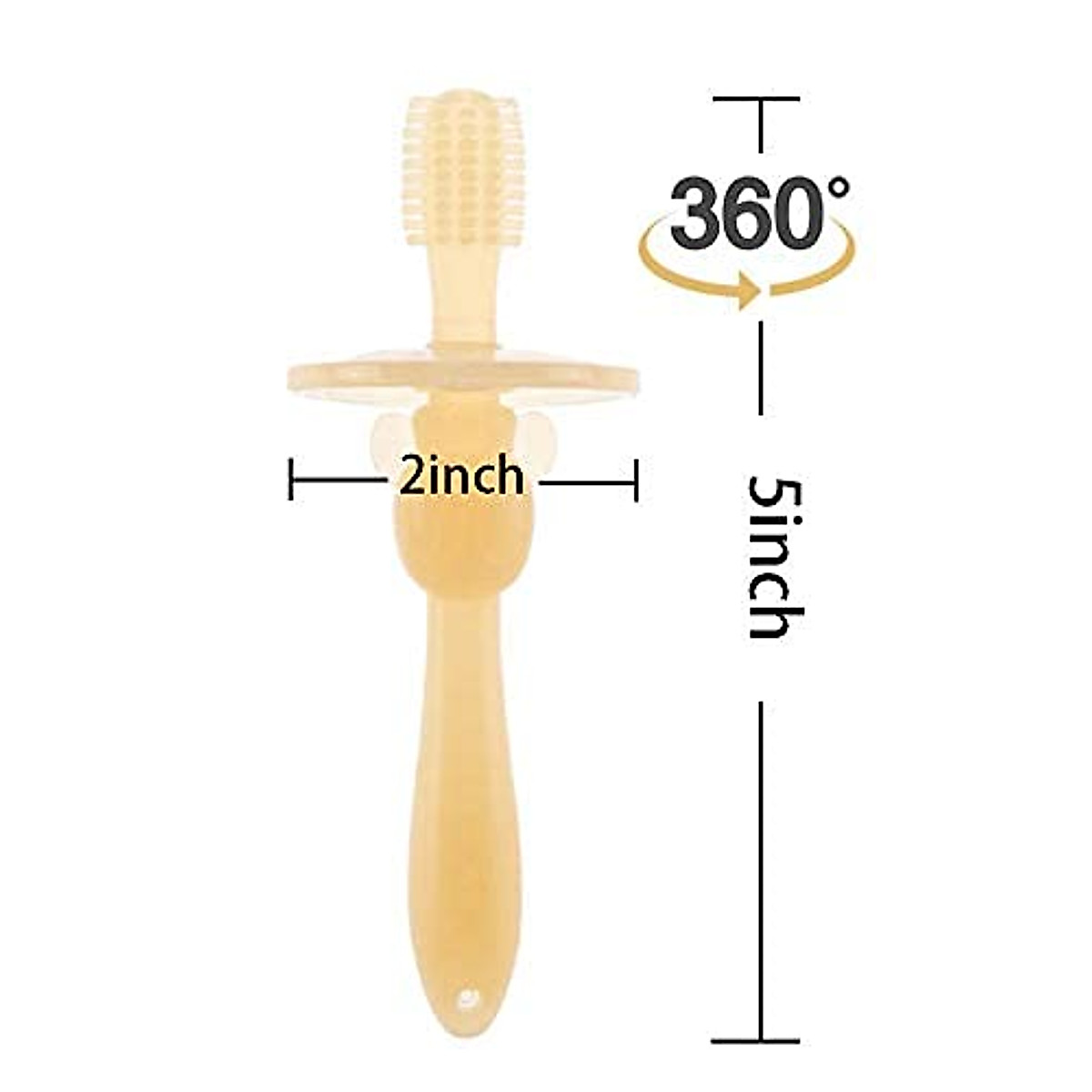 2Pcs/Pack Baby Toddler Teethers,Soft Bristles,360 Training Toothbrushes,Silicone Teething Toys/Pacifier,Gum Massagers for Newborn,Infant