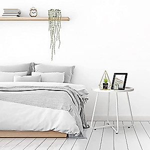 danpinera Outdoor Side Tables, Weather Resistant Steel Patio Side Table, Small Round Outdoor End Table Metal Side Table for Patio Yard Balcony Garden Bedside White