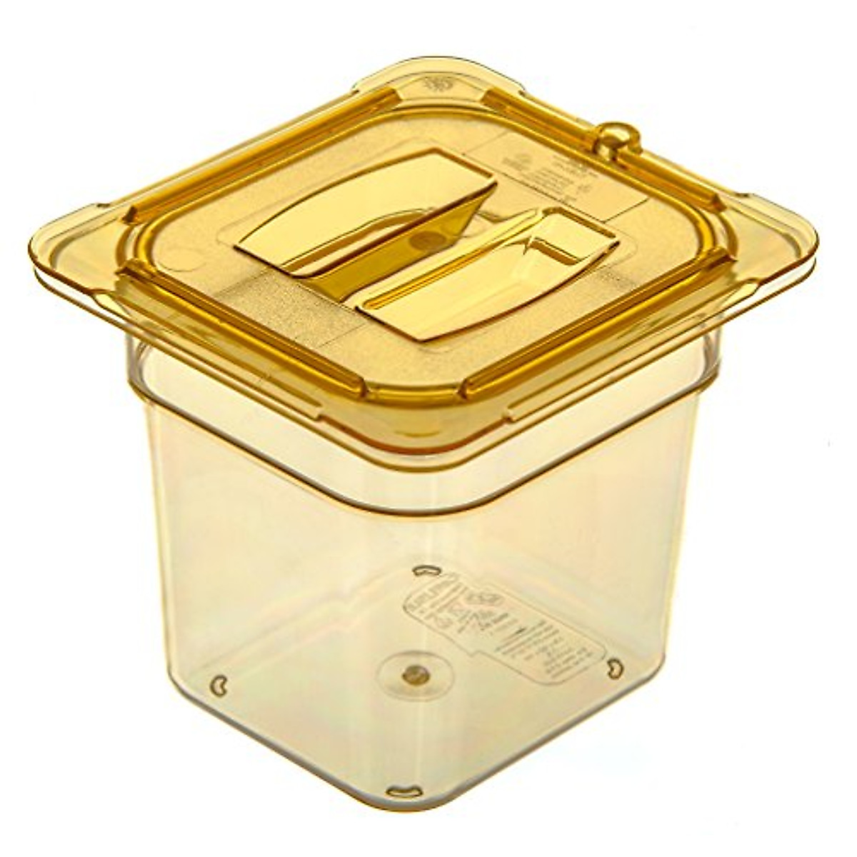 Carlisle FoodService Products 10510U13 StorPlus High Heat Universal Handled Food Pan Lid, Sixth Size, Amber