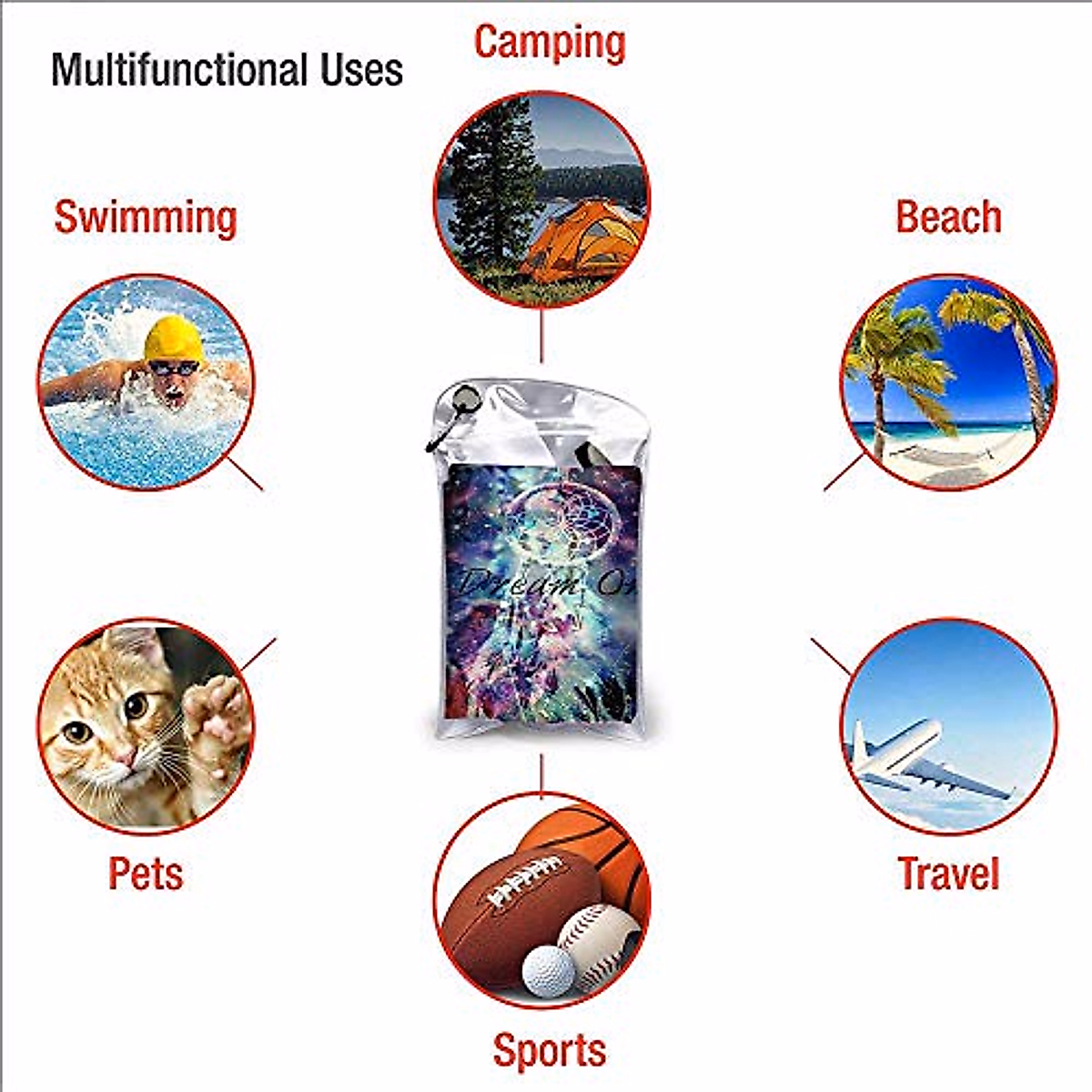 Moslion Quick Dry Hand Towel Galaxy Nebula Universe Dream Catcher Bath Hand Towel Decorative for Bathroom/Kitchen 15x31 Inch