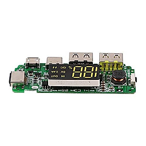 MakerFocus 4pcs 186 50 Charging Board Dual USB 5V 2.4A Mobile Power Bank Module 186 50 Lithium Battery Charger Board with Overcharge Overdischarge Short Circuit Protection DIY USB Power Bank Board