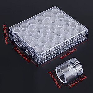 Walfront Plastic Jewelry Box Jewelry Beads Organizer Box Storage Container Case with 30 Storage Jars 6g Clear Bead Storage Container with Removable Dividers Plastic Organizer Box Craft Storage 30 Pcs