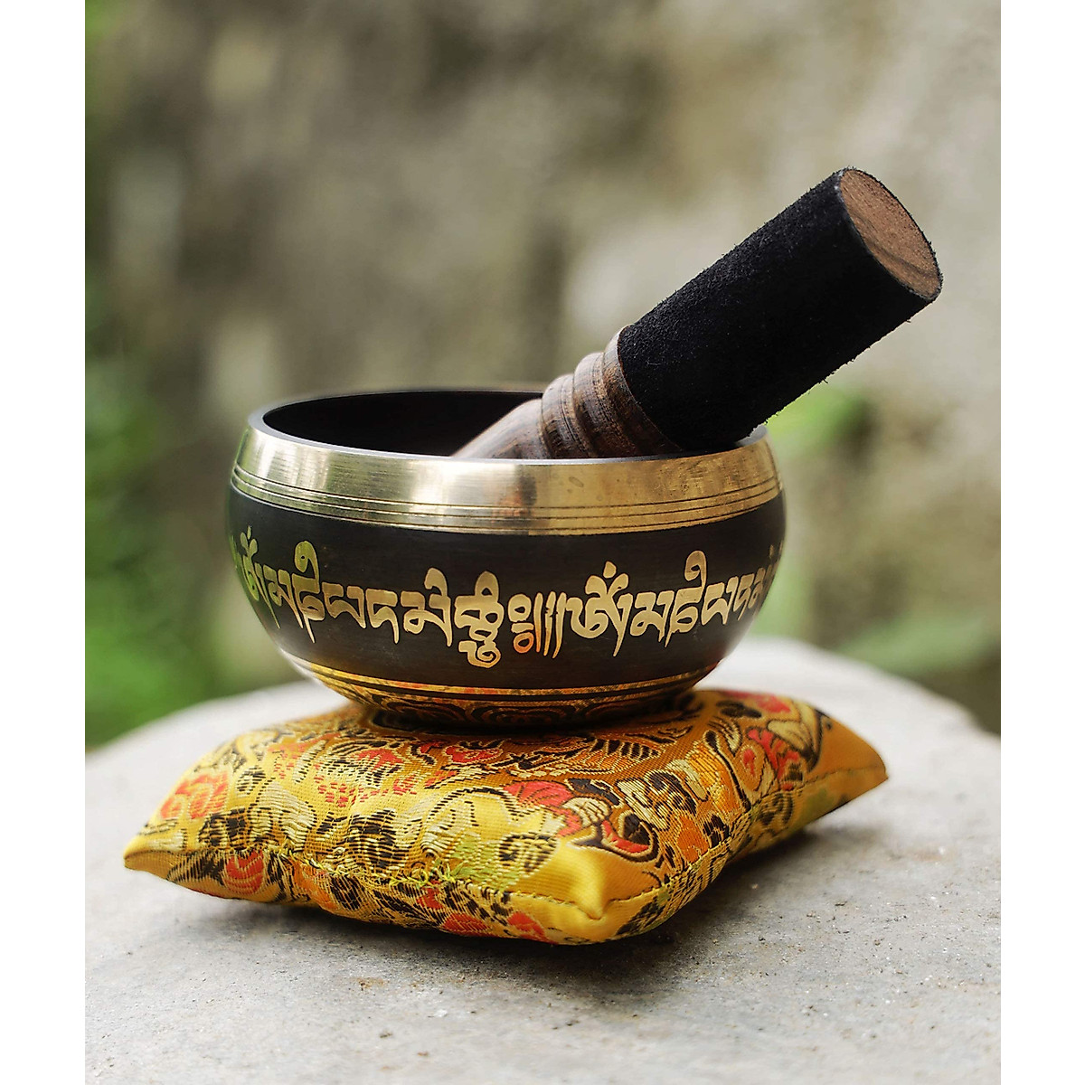 Tibetan Singing Bowl and Prayer Flags Bundle