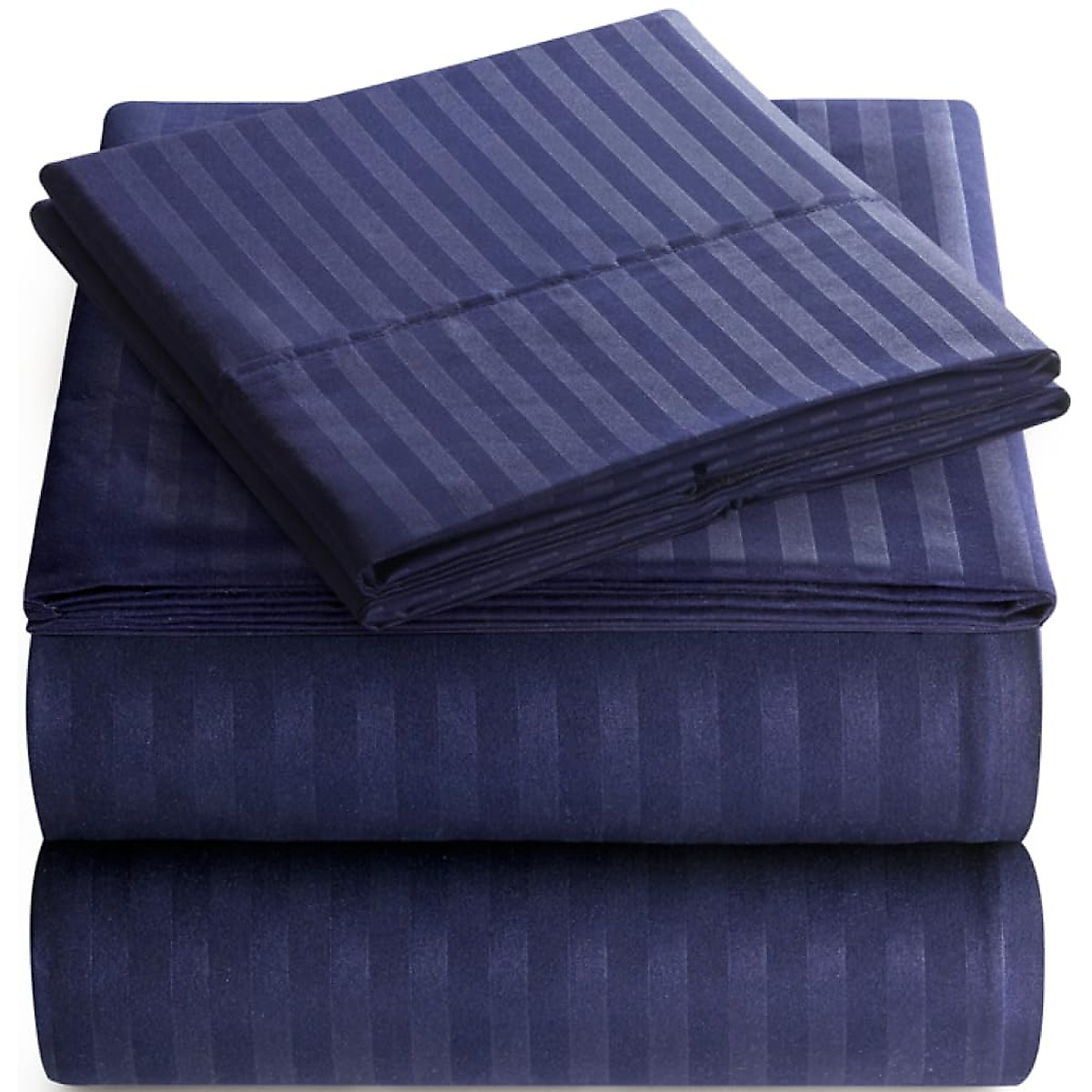 Elaine Karen Full Sheet Set - 4-Piece Striped Full Size Bed Sheets - Soft & Cooling Deep Pocket Full Bed Sheet Set - Wrinkle-Free Microfiber Bedding with 1 Fitted Sheet, 1 Flat Sheet, 2 Pillowcases