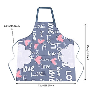 DILLMAN 2 Pack Floral Aprons with Pocket, Blooming Womens Aprons Waterproof Adjustable Cooking Aprons for Kitchen Gardening and Salon (2Pack #B)