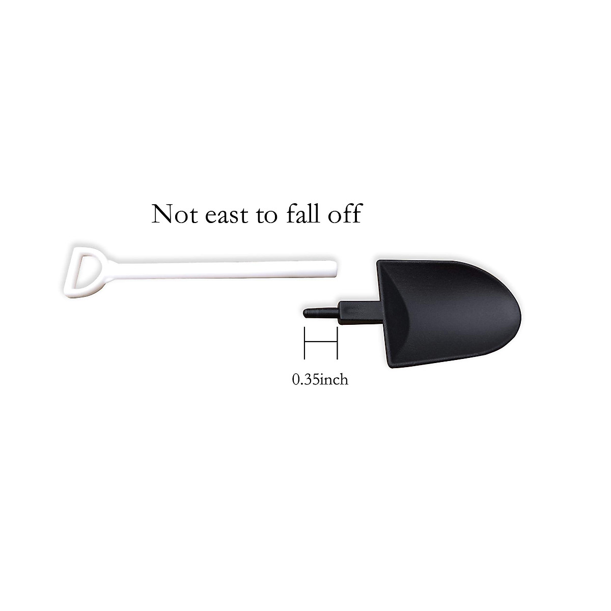 CXP Good Goods Mini Shovel Shape Spoons,Disposable Plastic Dessert Spoon (60 Pcs), Black,white