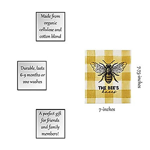 Santa Barbara Design Studio Table Sugar Compostable Organic Cotton Dishcloth, 7.75 x 7-Inch, Bee's Knees