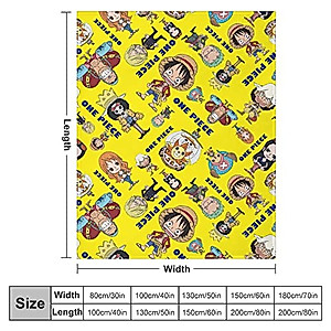 Anime Pirate Flannel Throw Blanket Soft Resistant for Living Room/Bedroom/Sofa/Chair 50"x60"