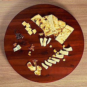 WOODGIN 21inch Acacia Wood Lazy Susan Dark Brown - The Lazy Susan for Table - Extra Large Storage Container, Storage Tray for Kitchen Countertop, Cabinet,Kitchen Essential for Serving & Storage.