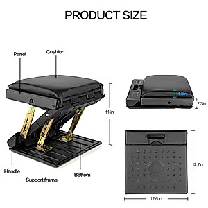 Homesprit Adjustable Footrest with Removable Soft Foot Rest Pad Max-Load 140Lbs with 4-Level Height and Angle Adjustment Massage Footrest Under Desk for Car Travel , Kid's Writing , Office