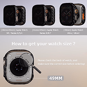 TSOGIA Apple Watch Ultra Privacy Screen Protector & Bumper Case, 49mm, 2 Pack, Carbon Fiber, Anti-Peeping