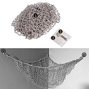 LXUNYI Stuffed Animal Hammock, Toy Hammock, Extra Large Mesh Toy Net Giant Baby Kids Children Stuff animals Hammocks Wall Corner Hanging Storage Net Organizer (Light gray, 70 inch)