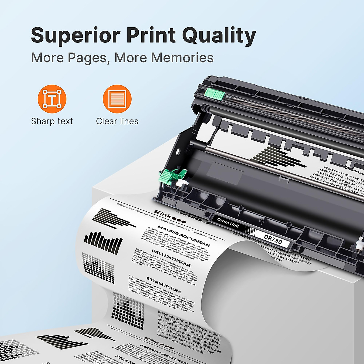 E-Z Ink (TM Compatible DR730 Drum Unit (Not Toner) Replacement for Brother DR 730 Compatible with HL-L2350DW HL-L2395DW HL-L2370DW HL-L2370DWXL MFC-L2750DW MFC-L2710DW DCP-L2550DW Printer (2 Drum)