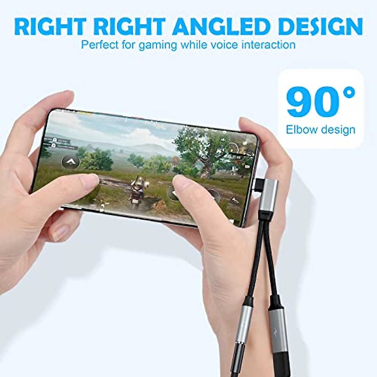 AXFEE USB C to 3.5mm Jack, 2 in 1 Type C Headphone Adapter and Charger, Aux Digital Audio Earphone Adaptor, Hi-Res DAC Adaptor Compatible with Samsung Galaxy S22 S21 S20 Ultra Note 20, Huawei