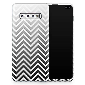 DesignSkinz White & Gradient Sharp Chevron Protective Vinyl Decal Wrap Skin Cover Compatible with The Samsung Galaxy S20 (Screen Trim & Back Glass Skin)