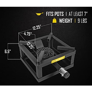 CONCORD 12" THE BLOCK BURNER Single Propane Outdoor Burner. 100,000 BTU Great for Home Brewing, Camping, Tailgating, and More!