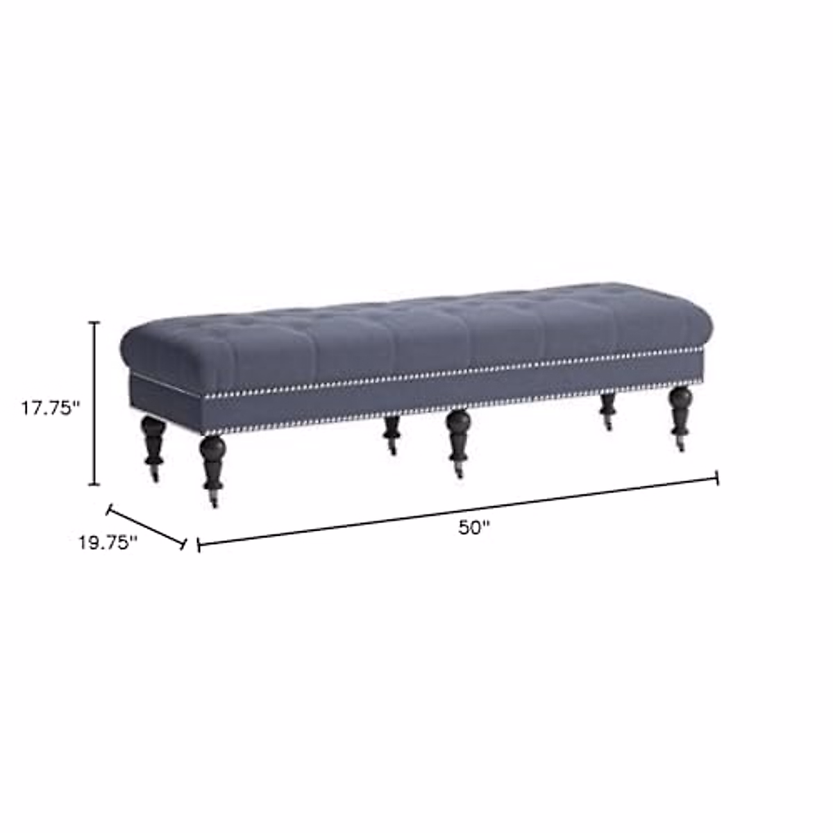 Linon Isabelle Bed Bench, 62-Inch, Black Finish