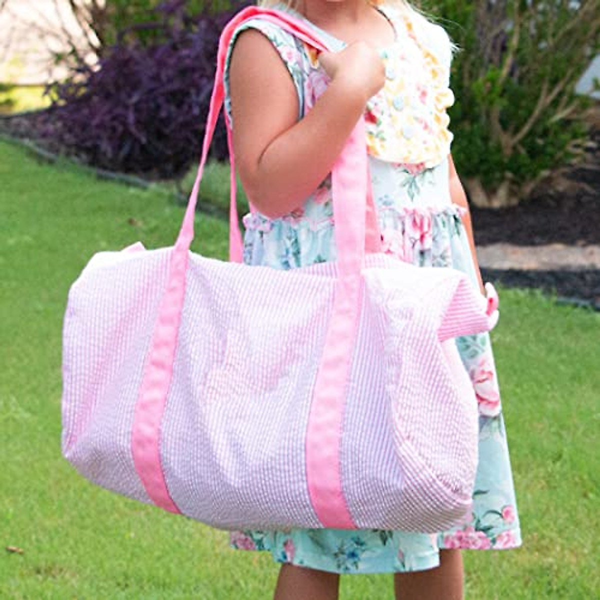 Kids Travel Overnight Bag Seersucker Carry On Lightweight and Seersucker Cosmetic Bag Travel Pouch