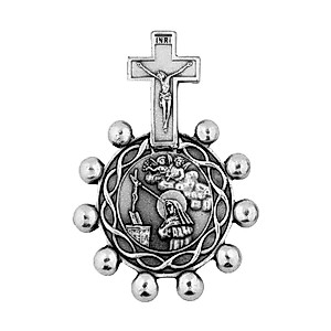 VILLAGE GIFT IMPORTERS Saint Rita and The Sanctuary Rosary Ring | Durable Metal Finger Rosary | Christian Home Goods