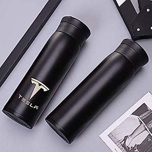 18oz Car Logo Travel Mugs & Tumblers Vacuum Insulated Stainless Steel Thermal Bottle Fashion Sport Thermal Cup for Hot or Cold Drink Coffee Or Tea (fit tesla)