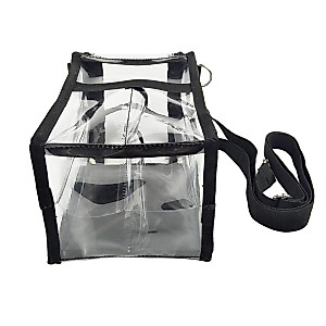 Jula Vance Transparent PVC Small Makeup Brush Buddy Make Up Brush Holder Clear Makeup Brush Makeup Tool Organizer Bag Makeup Brush Bag with Shoulder Strap