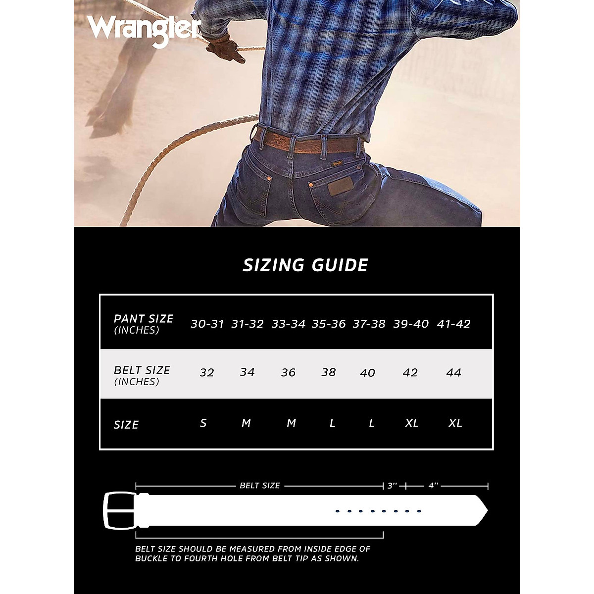 Wrangler Men’s Leather Mountain Casual Every Day Belt for Jeans, Khakis Brown 36