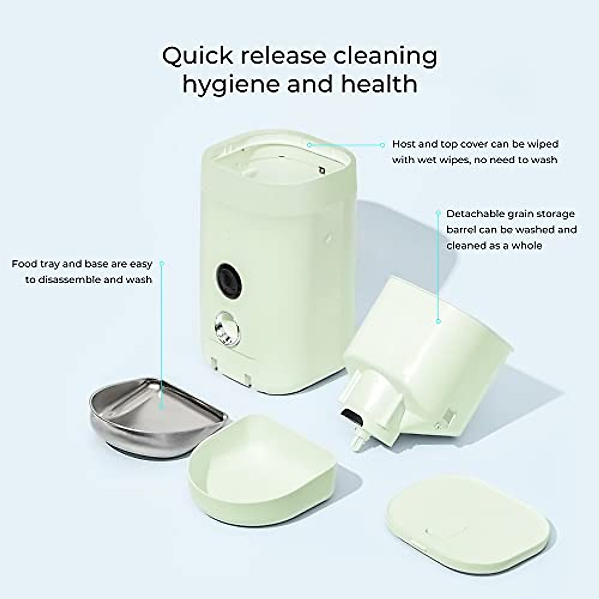 DOGNESS Automatic WiFi Dog/Cat Smart Camera Feeder - 6.5Lbs Large Capacity App Control Food Dispenser with WiFi, Portion Control, Voice Recording, Camera, Timer Programmable (4L Green)