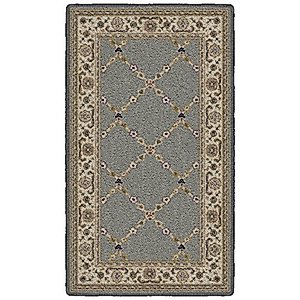 Brumlow MILLS Premier Traditional Floral Print Pattern Home Indoor Area Rug for Living Room Decor, Dining, Kitchen or Bedroom, 22" x 60", Mineral Blue