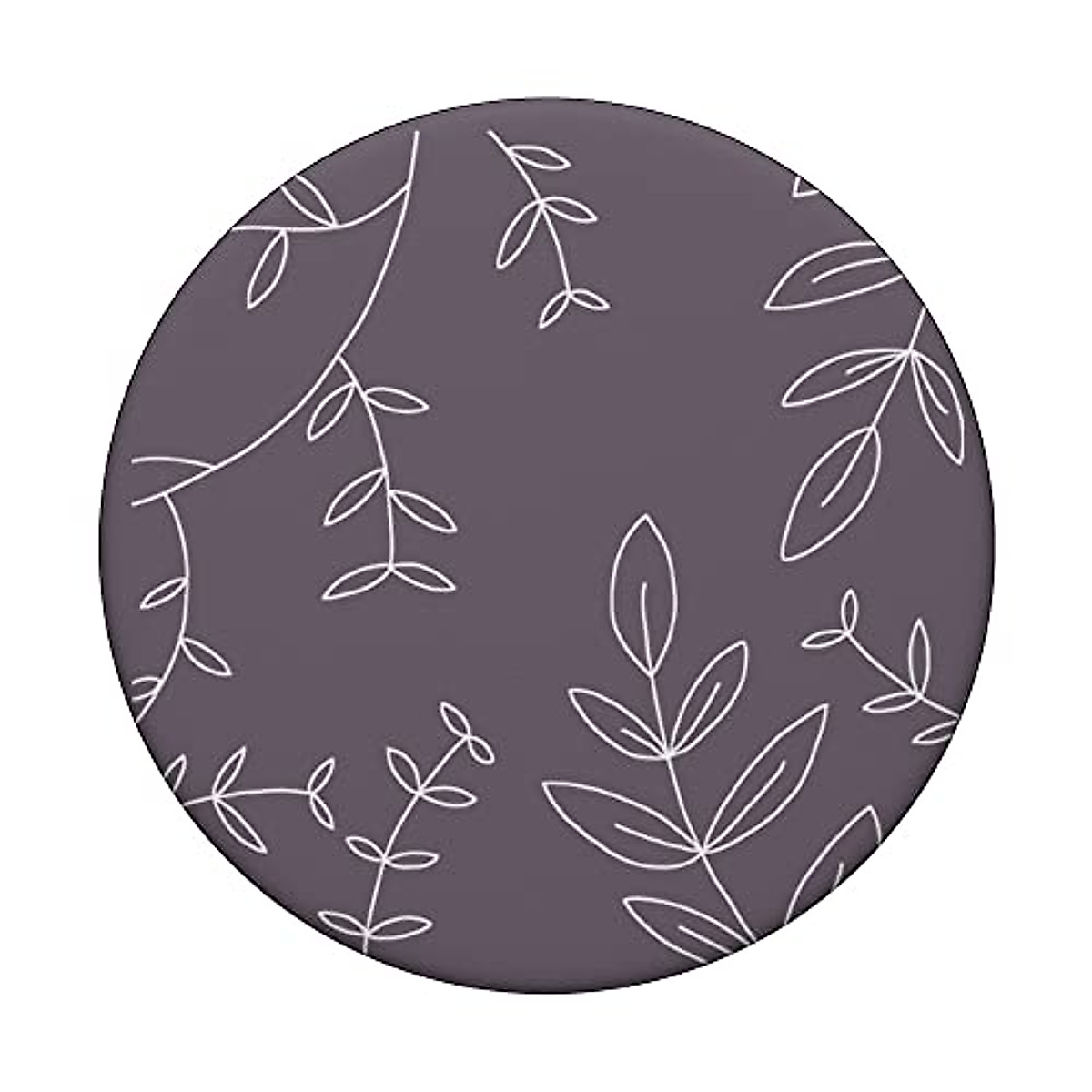Lavender Purple / Dark Purple Hand Drawn Leaf Botanical PopSockets Standard PopGrip
