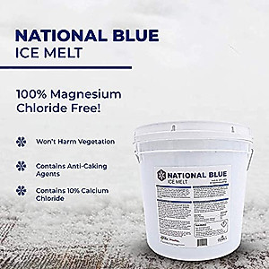 National Blue Ice Melt 20lb Bag - Fast Acting Ice Melter - Pet, Plant and Concrete Friendly, Environmentally Safe - Free of Magnesium Chloride - Melts to -15°F
