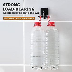 Kitchen Utensil Hanger,Under Cabinet Holder 6 Pieces 360 Degrees Rotating Folding Hook Self-Adhesive Waterproof Utility for Home Bathroom No Drilling （3 White+3 Black）, 4.3×2.7×1.9 inch