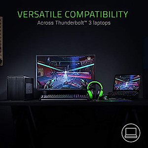 Razer Core X Aluminum External GPU Enclosure (eGPU): Compatible with Windows & MacOS Thunderbolt 3 Laptops, NVIDIA/AMD PCIe Support, 650W PSU, Classic Black