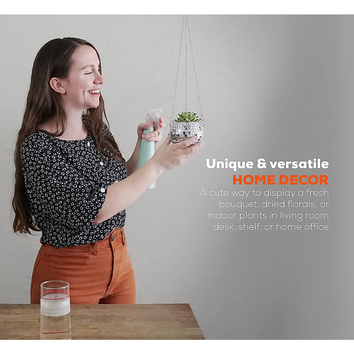 DADO 4" Disco Ball Planter - Unique Boho Decor for Indoor Plants