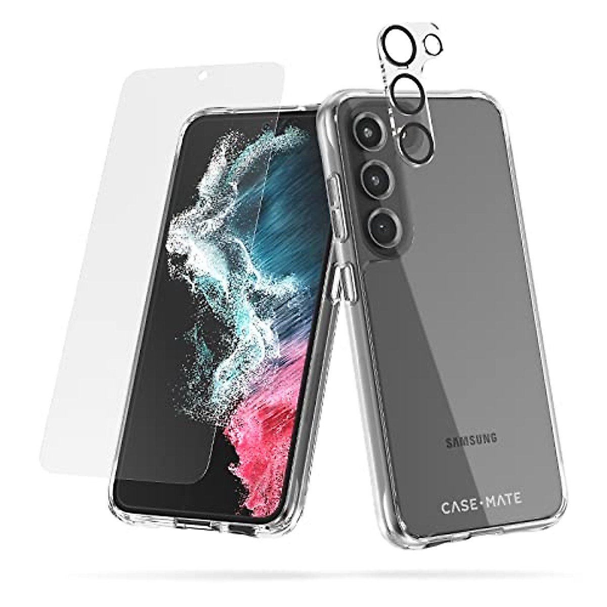 Case-Mate Samsung Galaxy S23 Case [3in1] w/FlexiShield Screen Protector & Camera Lens Protector [6.1"] [12FT Drop Protection] [Wireless Charging] Tough Clear Phone Case - Anti-Yellowing, Anti-Scratch