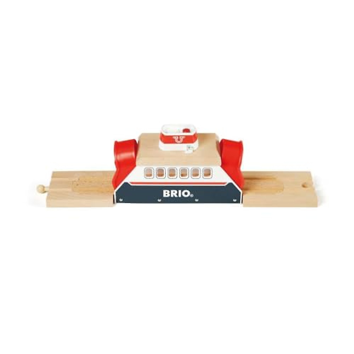 BRIO World 33569 - Ferry Ship - 3 Piece Wooden Toy Train Set for Kids | Interactive Light and Sound Features | Compatible with All BRIO Train Tracks | Ideal for Ages 3 and Up