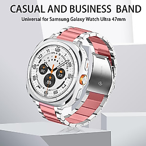GOLDTOLUCK Compatible with Samsung Galaxy Watch 7 Band Ultra 47mm (2024) Men Women Milanese Mesh Magnetic Classy Elegant Casual Business Metal Stainless Steel