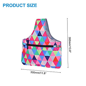 PATIKIL Crochet Bag, Small Mini Yarn Storage Organizer Knitting Accessories and Supplies Shoulder Skein Ball Case Holder for Crocheting, Triangle Patterned