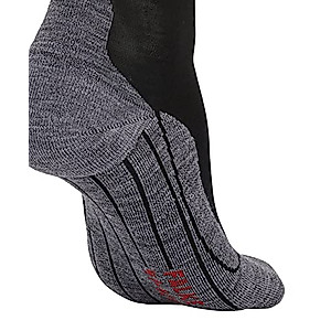 FALKE Women's RU4 Endurance Wool Running Socks, Mid Calf, Medium Cushion, Athletic, Breathable Quick Dry, Merino Wool, Black (Black-Mix 3010), 5-6, 1 Pair