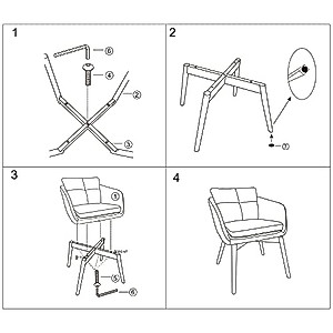 CangLong Faux Leather Side Chair Upholstered Arm Dinging Chair with Wood Legs Set of 1,Brown