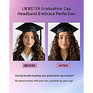 Liebster Handmade Grad Cap Remix Headband - Elegant & Secure for Perfect Graduation Fit Black