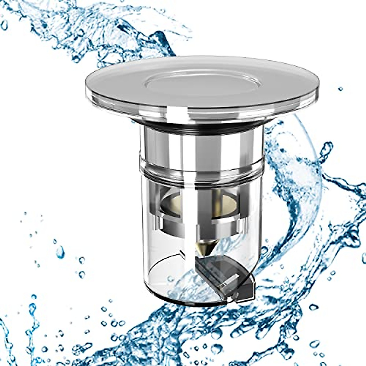 Bathroom Sink Stopper, 3 in 1 Pop Up Kitchen Bathtub Drain Stopper Plug, Sink Strainer for 1.18-1.65", with Shower Drain Hair Catcher Anti-Odor Valve Anti Clogging Bathroom Sink Drain Strainer