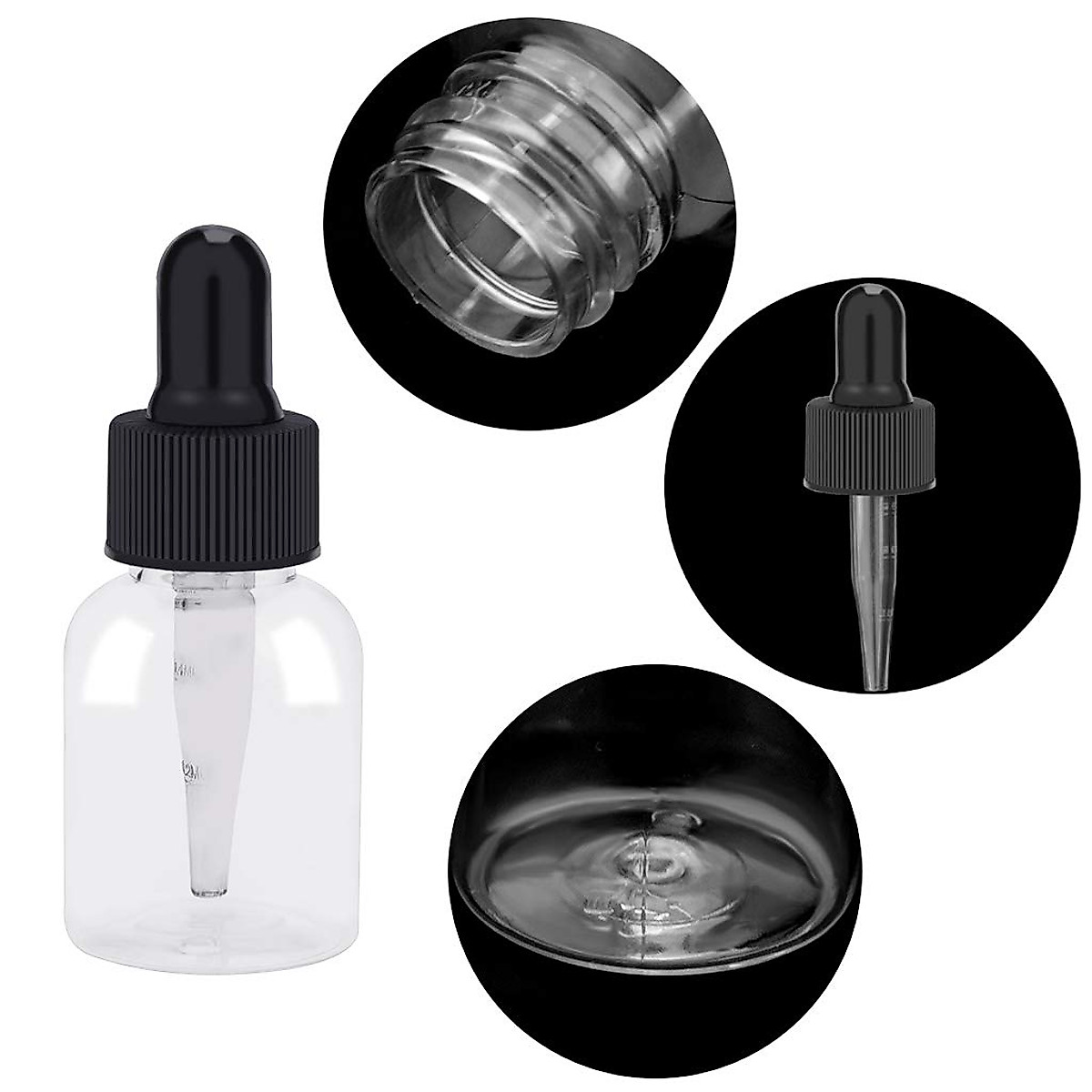 Yookat Eye Dropper Bottles 20 Pack 25ml Dropper Bottles 20 Pieces Labels and 2 Pieces Funnels Plastic Dropping Bottles Set for Essential Oils Travel and Lab