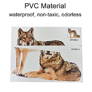 Pinenjoy Lifelike Wolf Wall Decal Wild Animal Wall Sticker 27.6x22inch Removable Self-Adhesive Vinyl Wall Art Decors for Living Room Children Bedroom Nursery Classroom Playroom