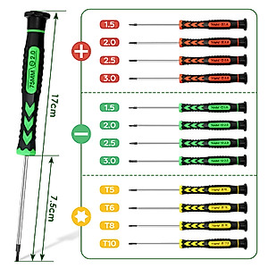 Screwdriver Set, FIXITOK 12Pcs Small Screwdriver Set Phillips Flathead Torx Screwdrivers Magnetic Jewelers Screwdriver Set Mini Screwdriver Set w/Magnetizer for Eyeglass Computer Phone Laptop Jewelry