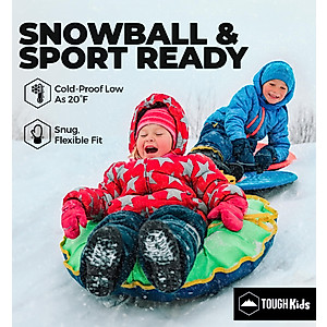 Tough Outdoors Kids Snow Gloves - Kids Ski Gloves & Snowboarding Gloves - Kids Winter Gloves & Toddler Snow Gloves - Kids Waterproof Gloves - Girls Boys Winter Gloves - Insulated Waterproof Gloves